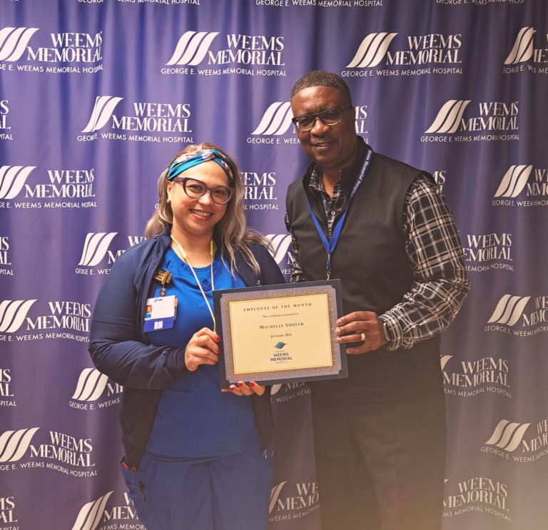 Employee of the Month - Weems Memorial Hospital